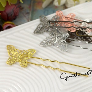 20pcs Brass Cameo Setting Hair Pins, Wedding Hair Pins, Prom Hair Pins ...