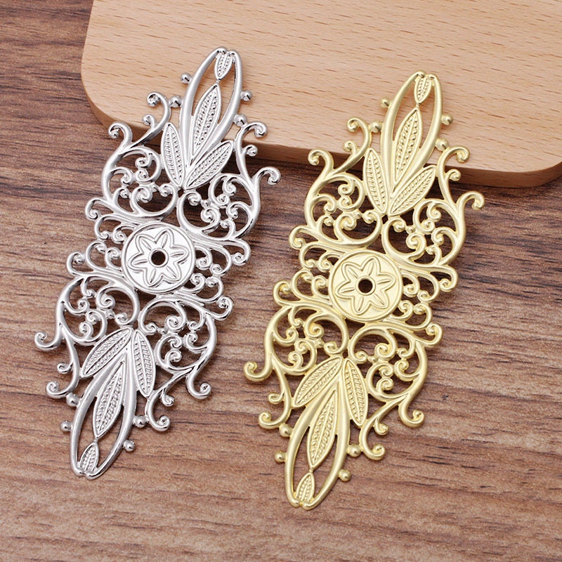 Filigree Findings 20pcs 35x87mm Filigree Leaf Pendant - Etsy