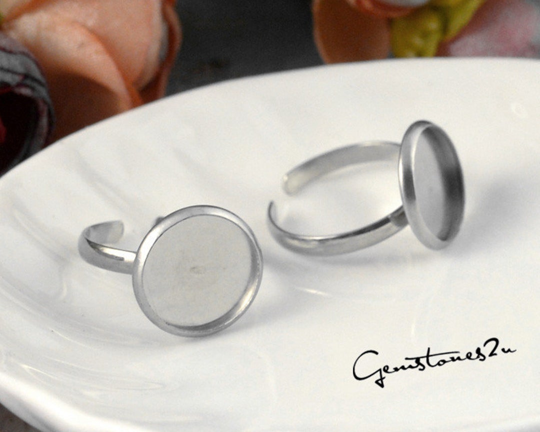 10pcs 8mm/ 10mm/ 12mm Stainless Steel Ring, Adjustable Ring Blanks ...