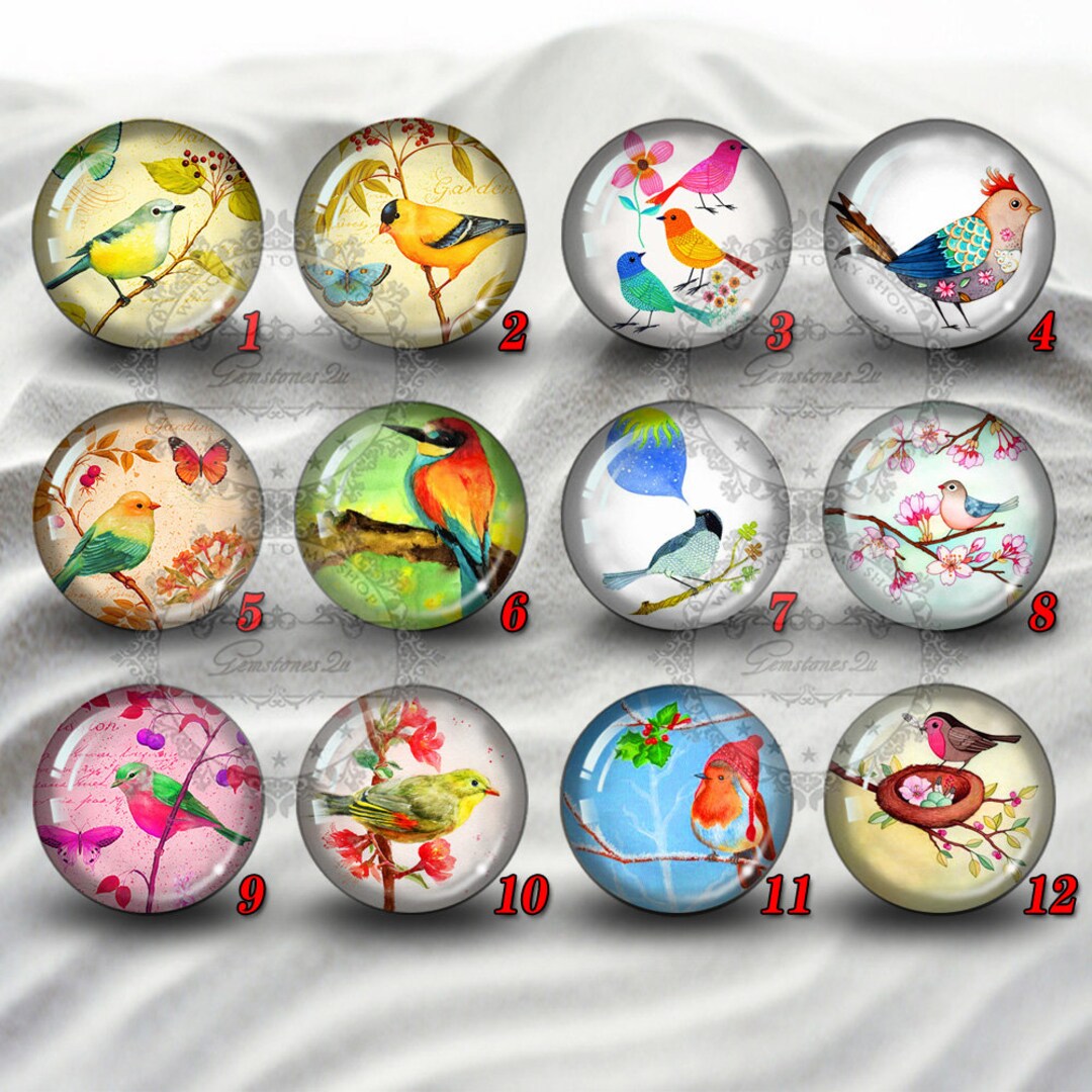Bird Cabochons,glass Photo Cabochon,handmade Cabochons,glass Cabochons ...
