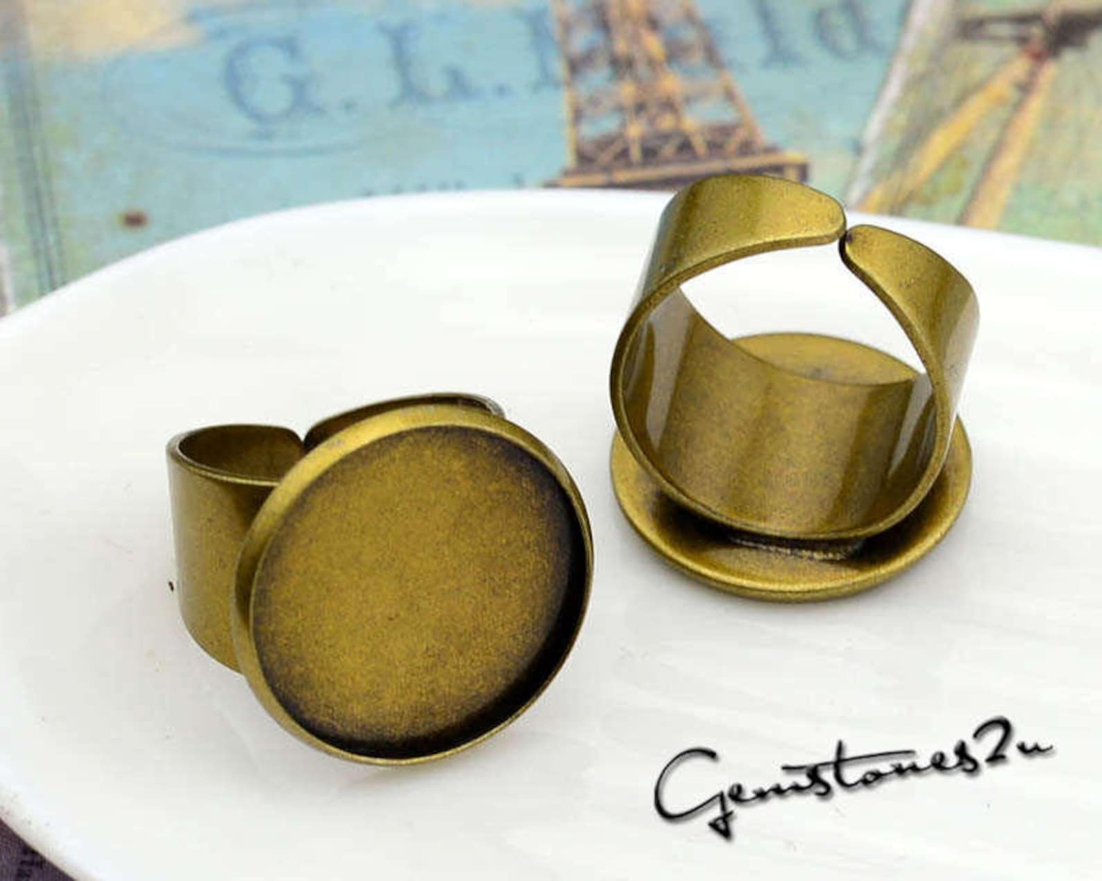 10pcs Adjustable Ring Blank With 16mm / 18mm / 20mm / 25mm - Etsy