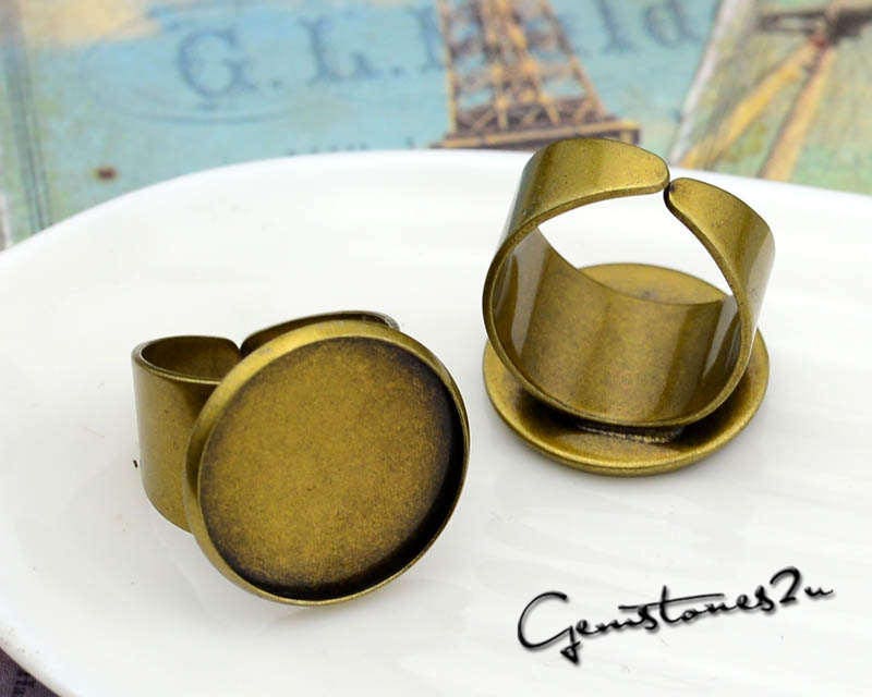 10pcs Adjustable Ring Blank With 16mm / 18mm / 20mm / 25mm - Etsy