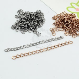 50pcs 0.5mm 5cm Stainless Steel Extension Chain,bulk Chain, Cable Link ...