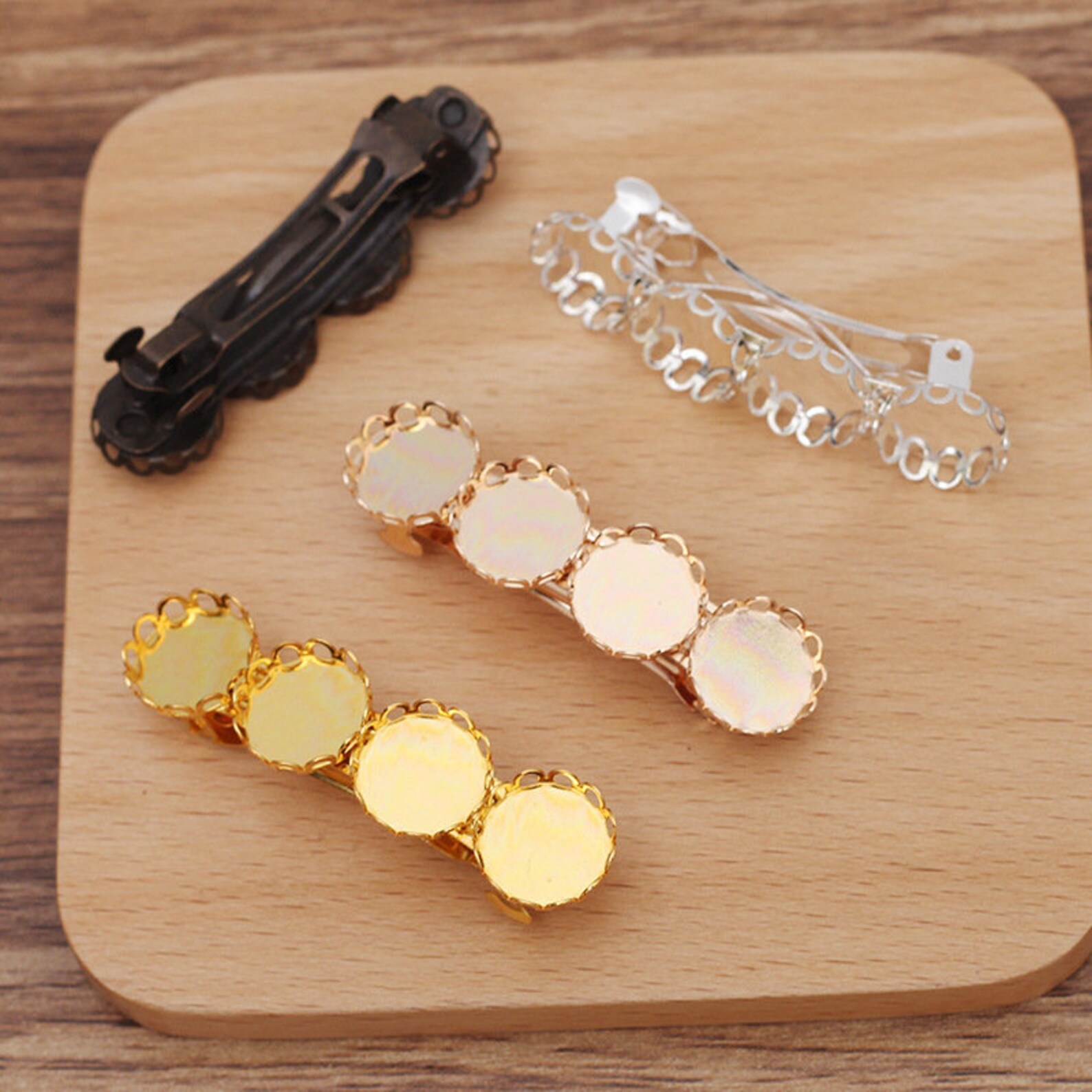 10pcs Hair Barrette With 12mm Lace Cameo Base Hair Pin - Etsy