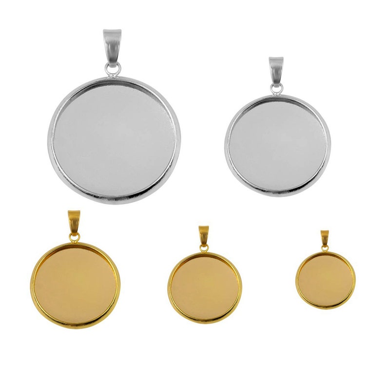 20pcs 6mm30mm Stainless Steel Round Bezel Pendant Bezel - Etsy