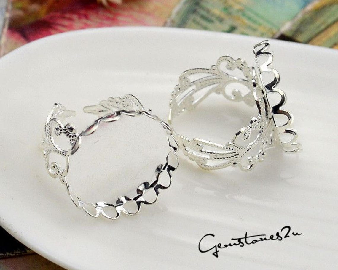 10pcs Brass Ring Base Blanks Glass Domes Ring Settings - Etsy