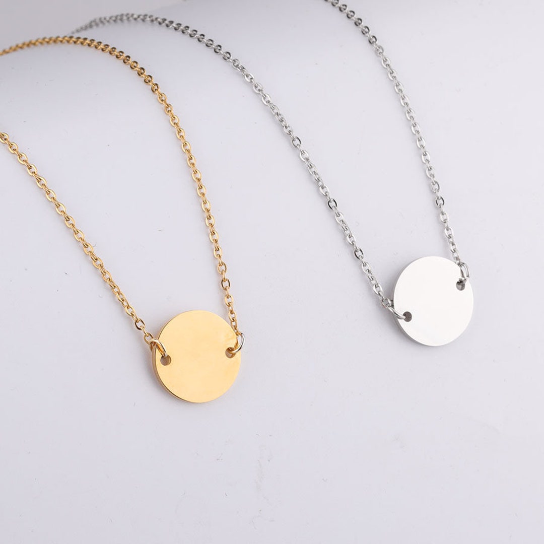 3pcs 45cm Polished Stainless Steel Round Disc Pendant Personalized ...