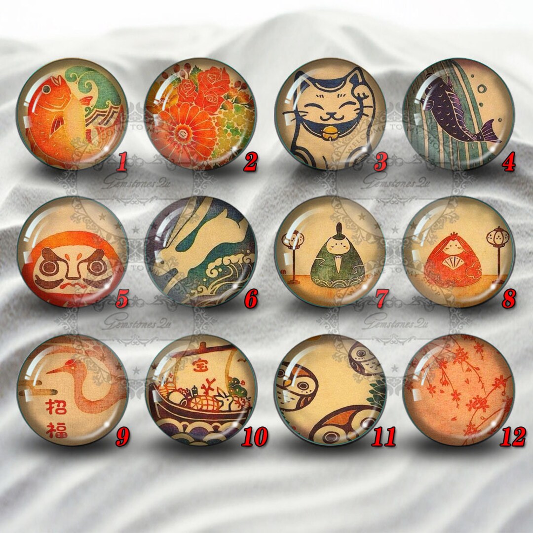 Handmade Cabochons,glass Photo Cabochon,glass Cabochon,round Cabochons ...