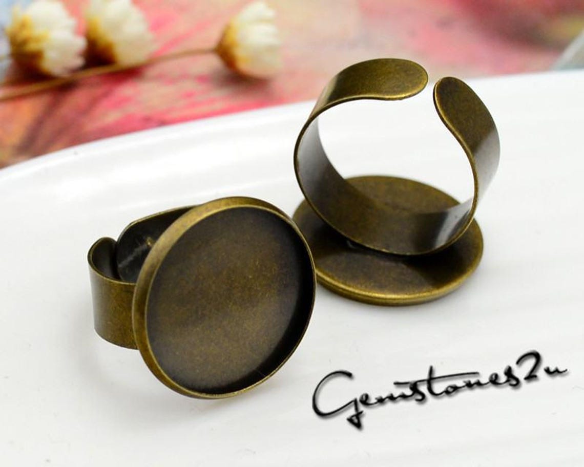 20pcs Adjustable Ring Blank With 10mm/12mm/14mm/ 16mm / 18mm / - Etsy