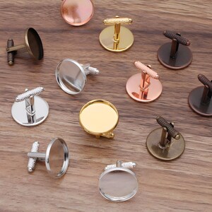 20pcs Cufflinks, Blank Cufflink Tray, French Style Cufflinks,metal Plated Cufflink,with 12mm ...