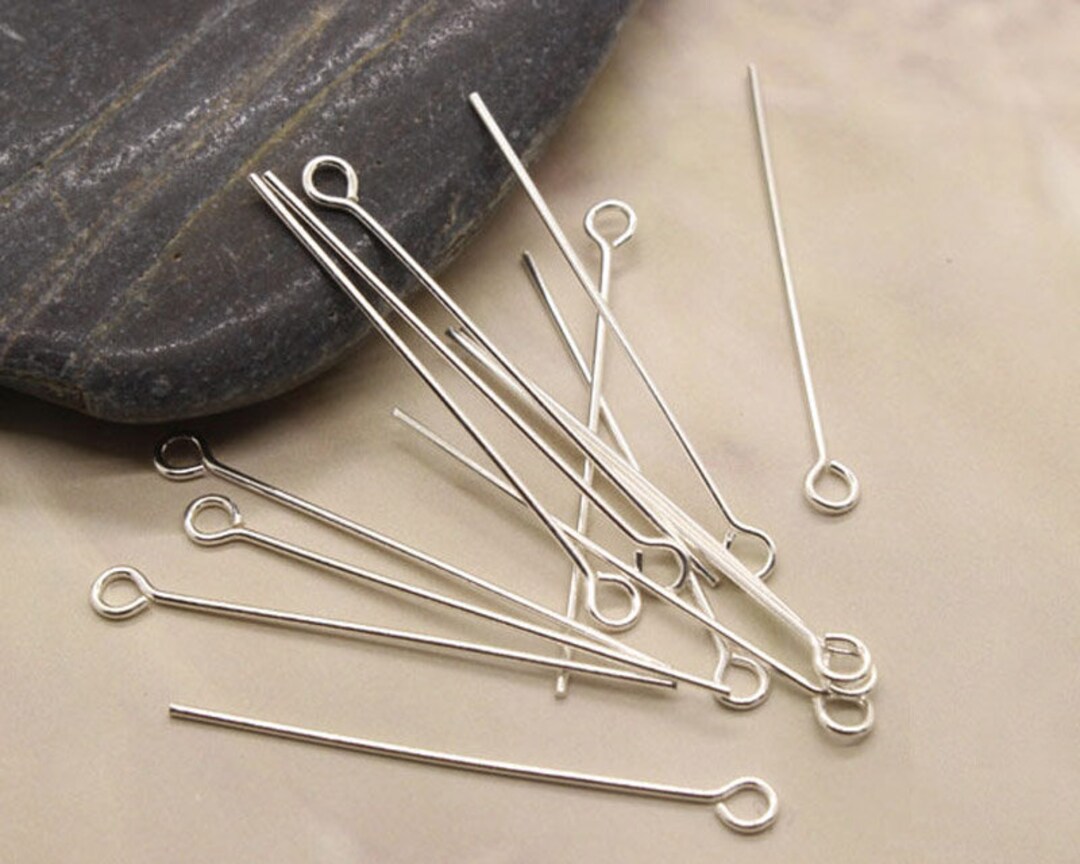 100 Silver Eyepins Silver Eye Pins Eye Headpins - Etsy