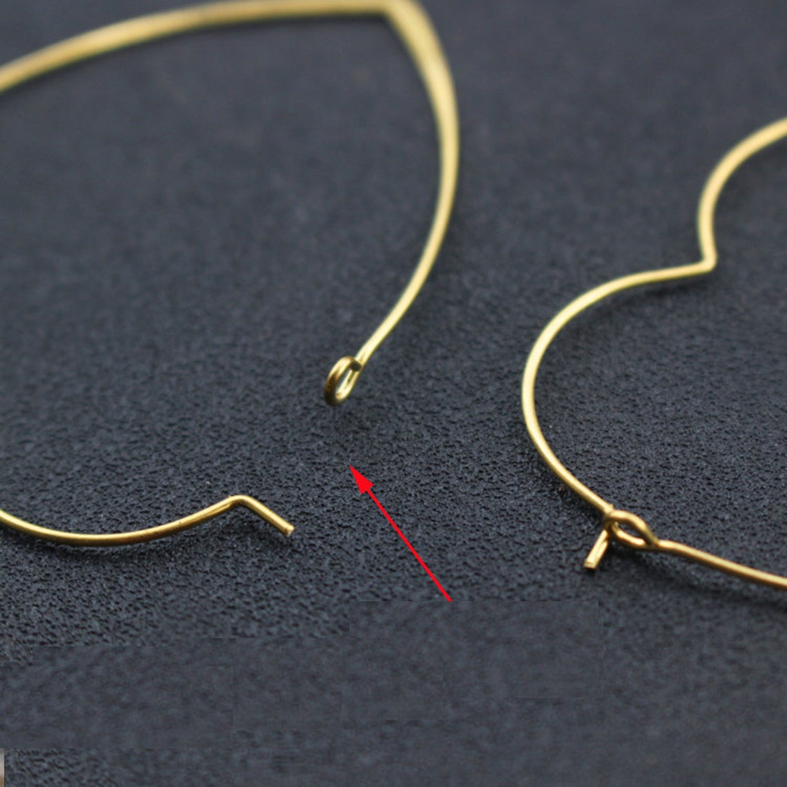 50pcs Brass Earring Wire Raw Brass Love Heart Ear Wire | Etsy