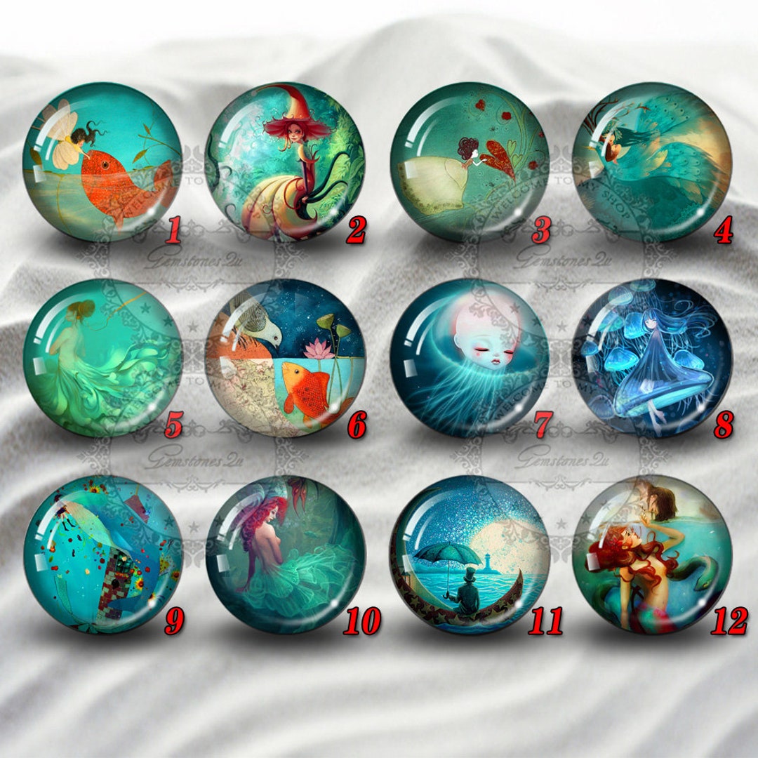 Handmade Cabochons,glass Photo Cabochon,glass Cabochon,round Cabochons ...