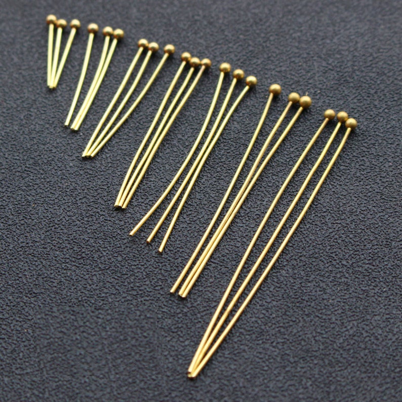500pcs Raw Brass 2mm Ball End Head Pins 14mm 60mm Long Ball - Etsy