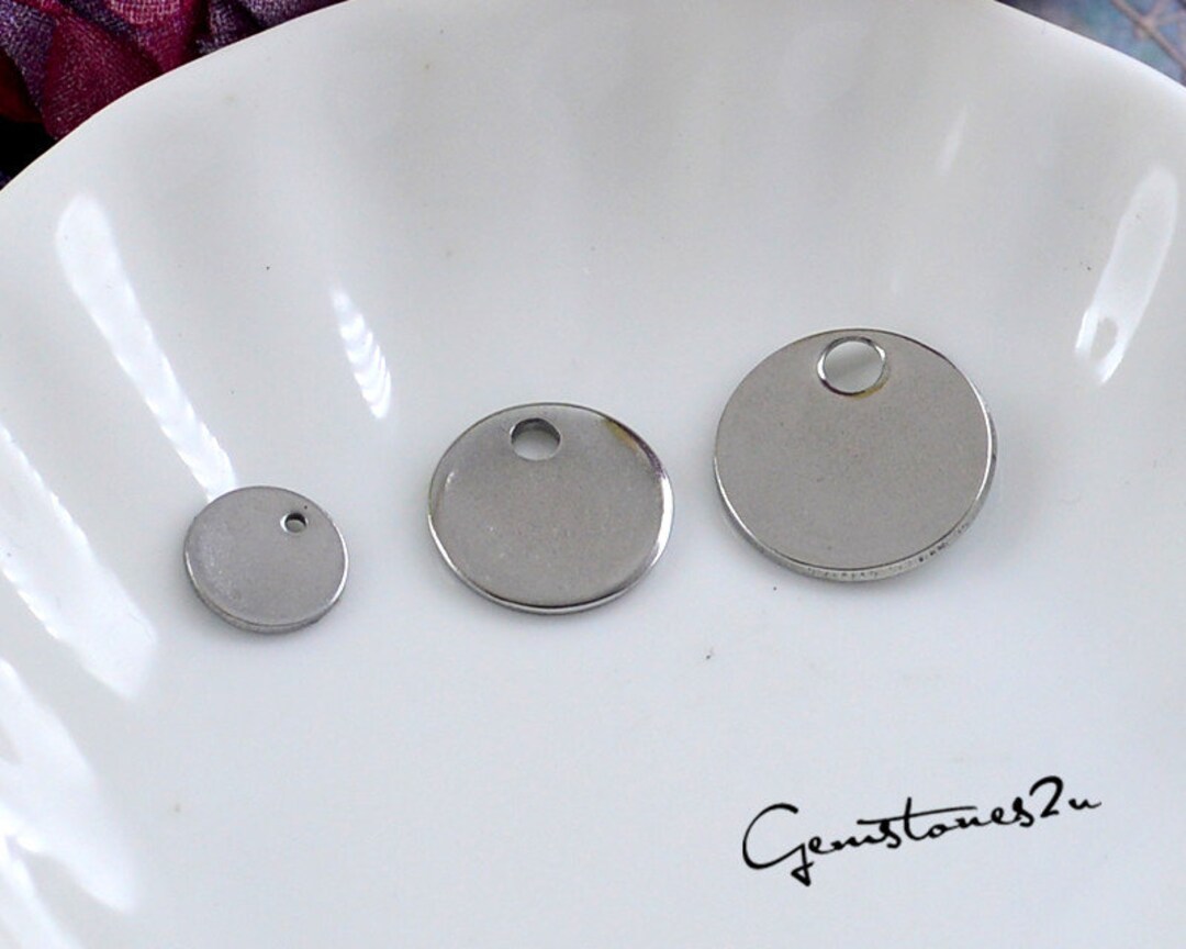 50pcs 6-15mm Stainless Steel Charms Pendant, Jewelry Making Findings ...