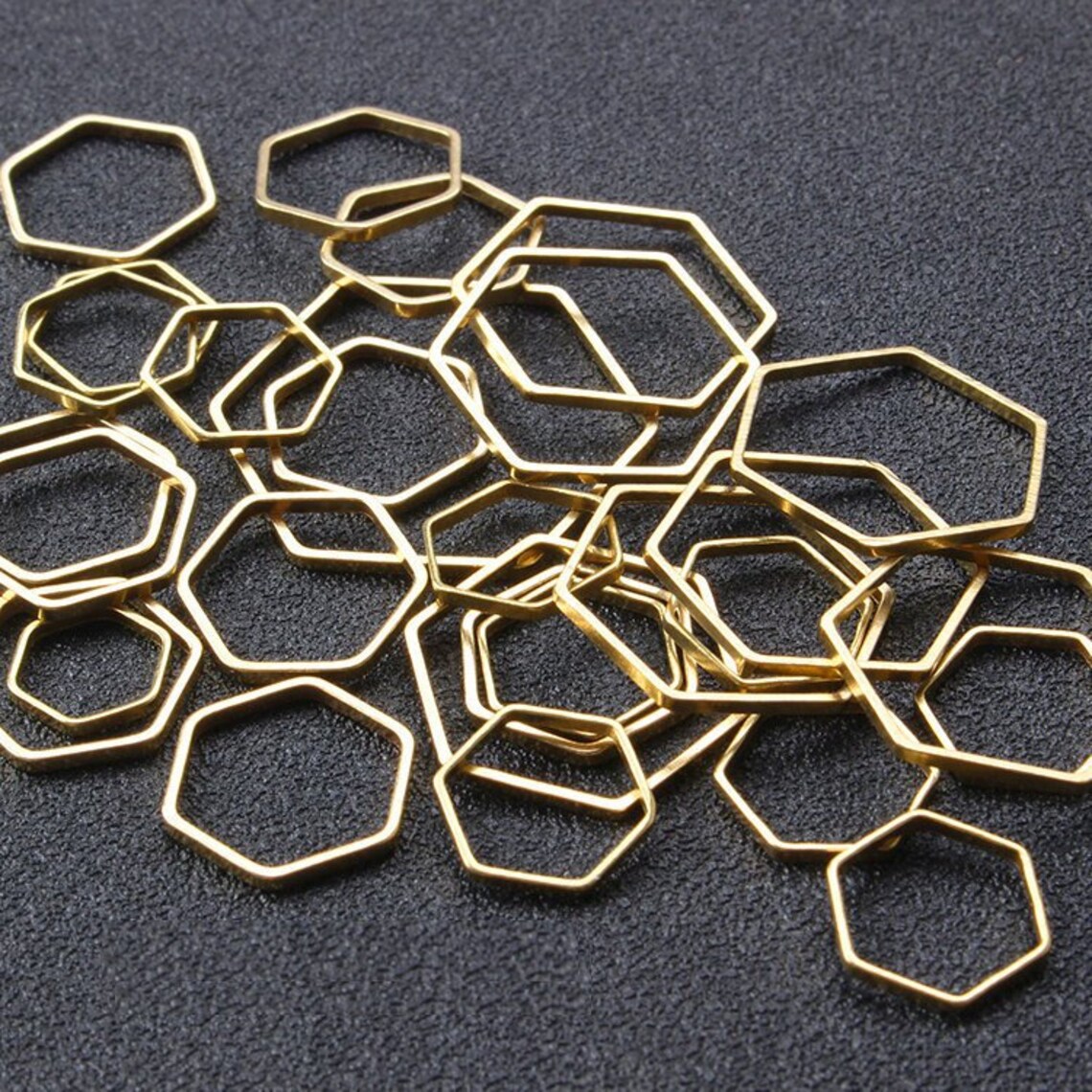 100pcs Raw Brass Hollow Hexagon Pendants Charms Raw Brass - Etsy