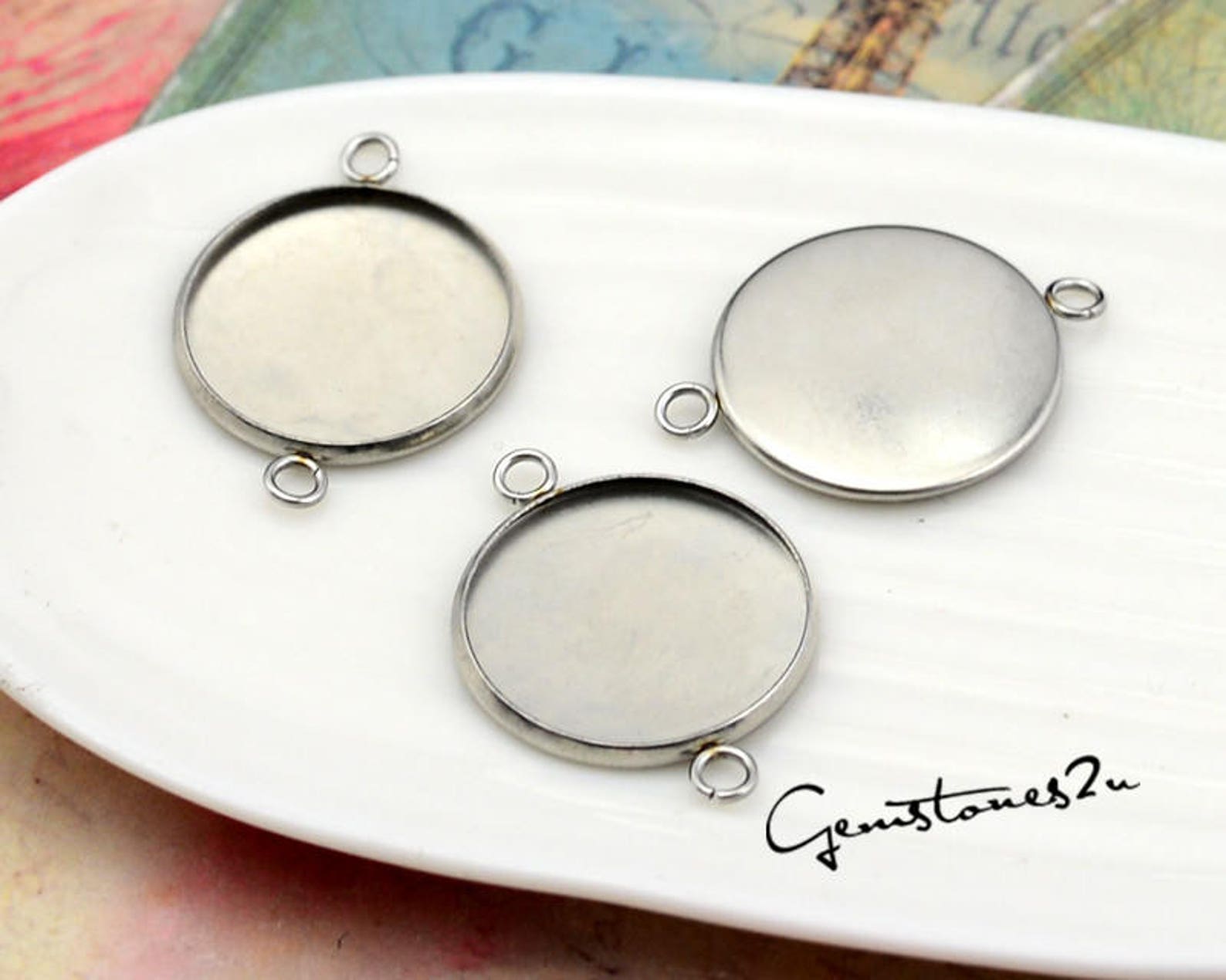 20pcs Stainless Steel Bezel Blanks Bezel Tray Setting Round - Etsy