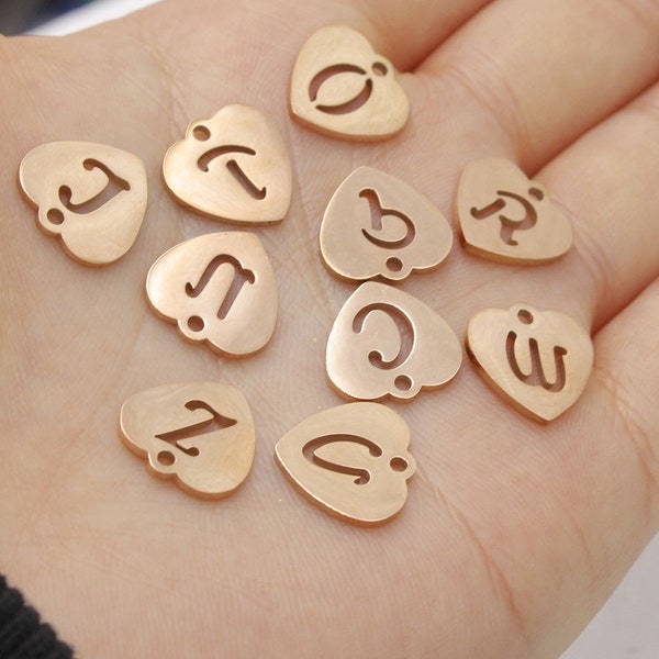 Heart Shaped Letter Pendant - Etsy