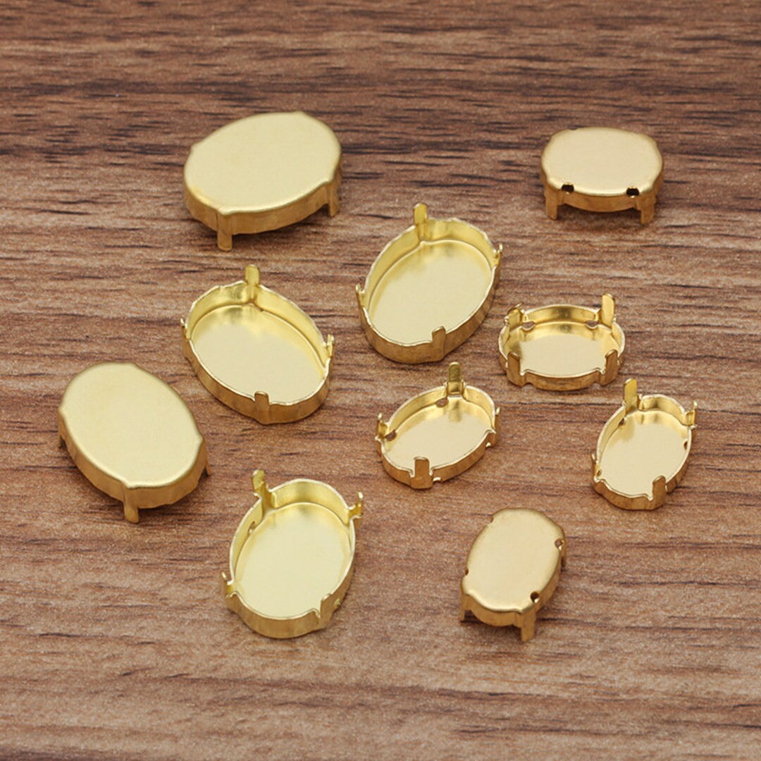 100pcs Oval Bezel Setting, Oval Bezel Cups Without Connector, Pendant ...