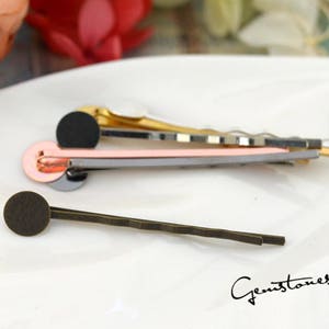 50pcs Hairpin / Hair Clip Tray Base, Blank Hairpin, Hairpin Glue-on 6mm ...