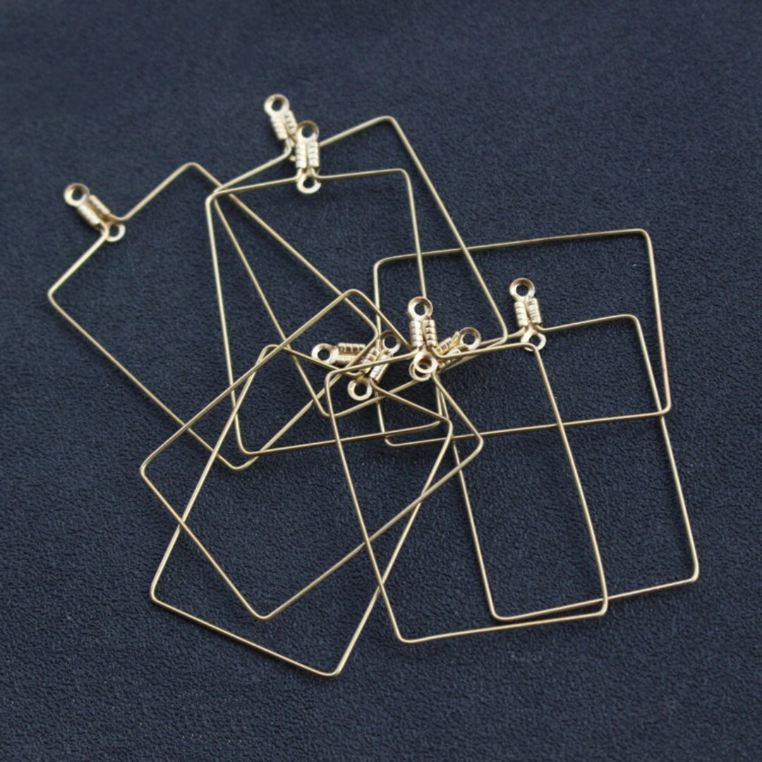 20pcs Brass Earring Wire-raw Brass Rectangle Ear Wire - Pendant ...