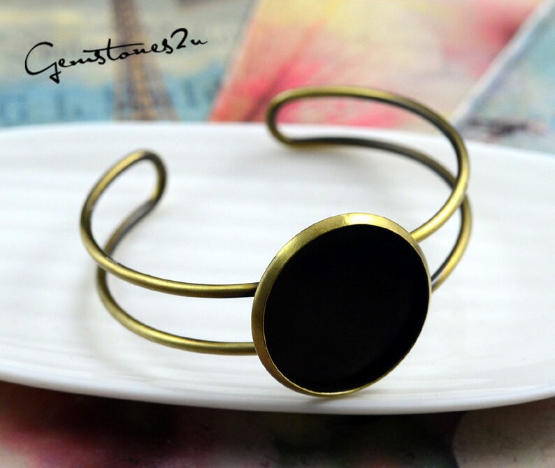 5pcs Adjustable Brass Bezel Bracelet Cuff, 20mm/ 25mm DIY Jewelry ...