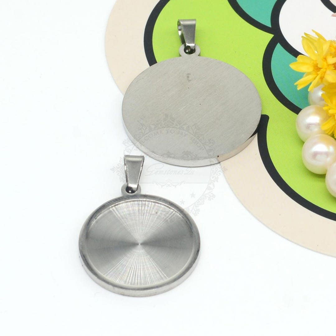 5pcs 20/25/30mm Stainless Steel Bezel Blanks, Bezel Tray Setting, Round ...