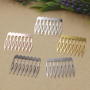 20pcs 5 Comb/8 Comb/10 Comb Hair Comb Base Setting, Brass Blank Hair ...