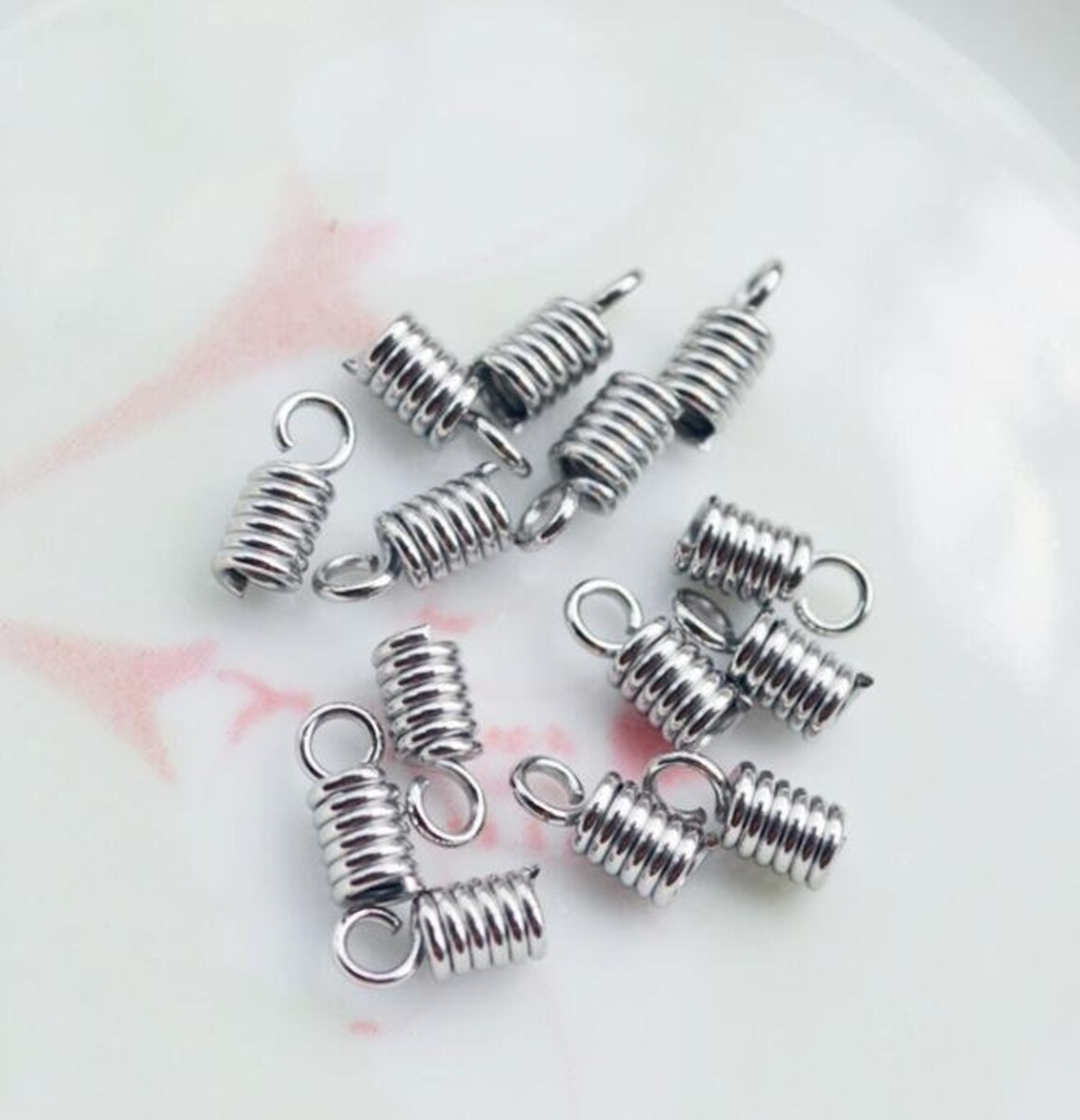 100pcs Stainless Steel Cord Ends Stainless Steel Spring Coil | Etsy