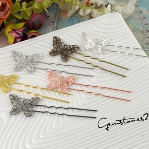 20pcs Brass Cameo Setting Hair Pins, Wedding Hair Pins, Prom Hair Pins ...