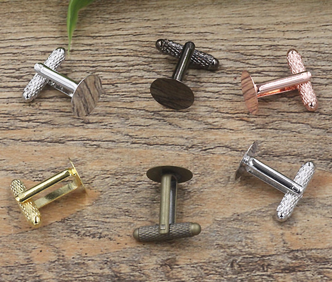20pcs Cufflinks, Blank Cufflink Tray, French Style Cufflinks,metal Plated Cufflink,with 6mm ...