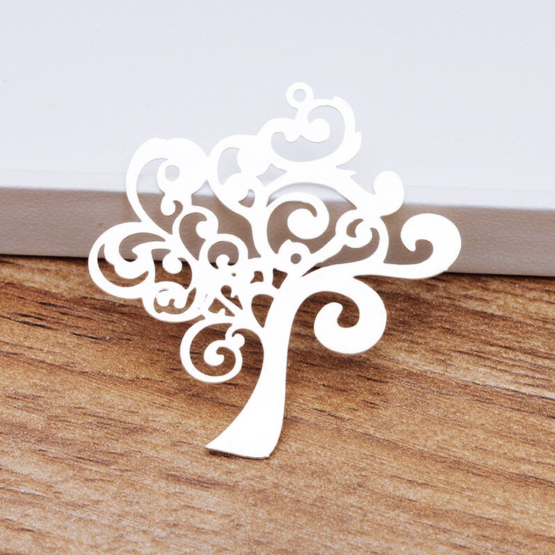 Filigree Findings 10pcs 40x38mm Filigree Tree Pendant - Etsy