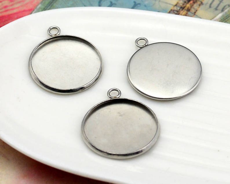 20pcs Stainless Steel Bezel Blanks Bezel Tray Setting Round | Etsy