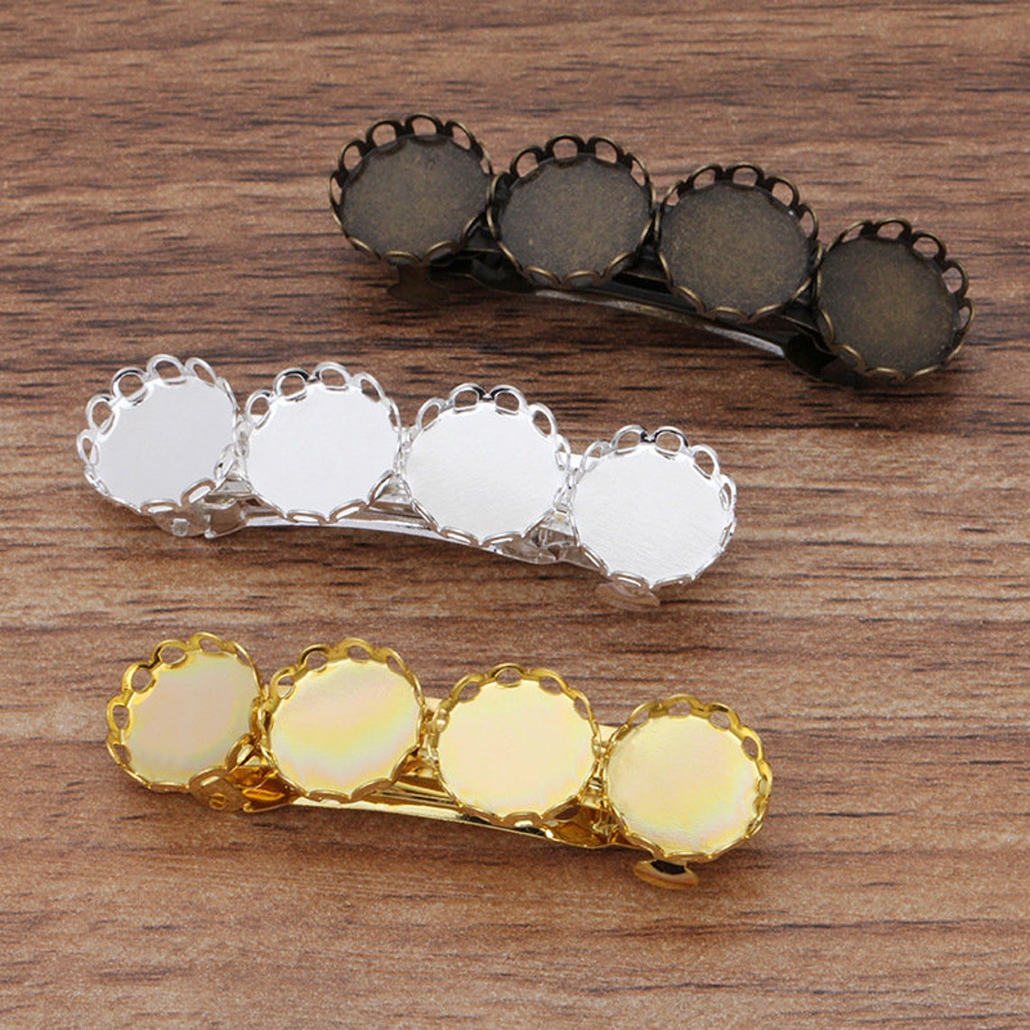 10pcs Hair Barrette With 12mm Lace Cameo Base Hair Pin - Etsy