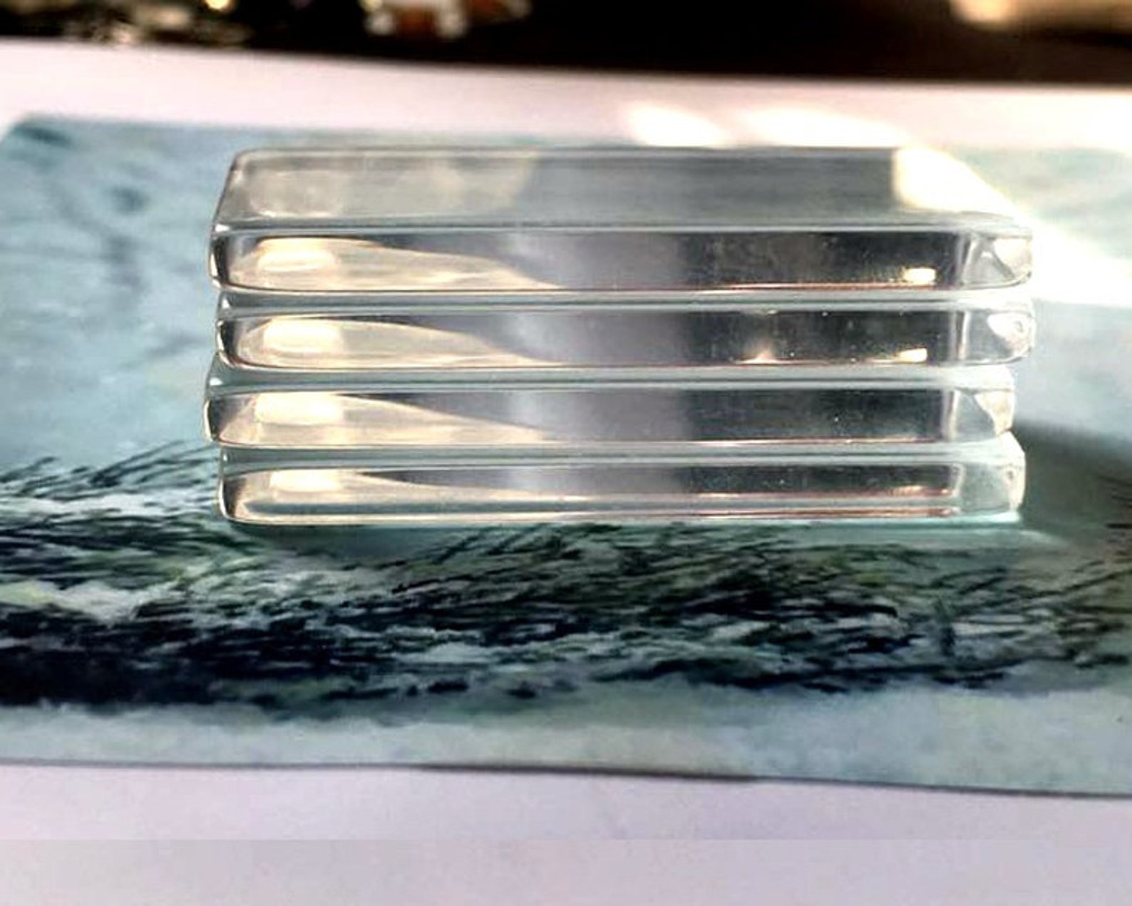 20pcs Flat Clear Glass Tile Rectangle Transparent Glass | Etsy