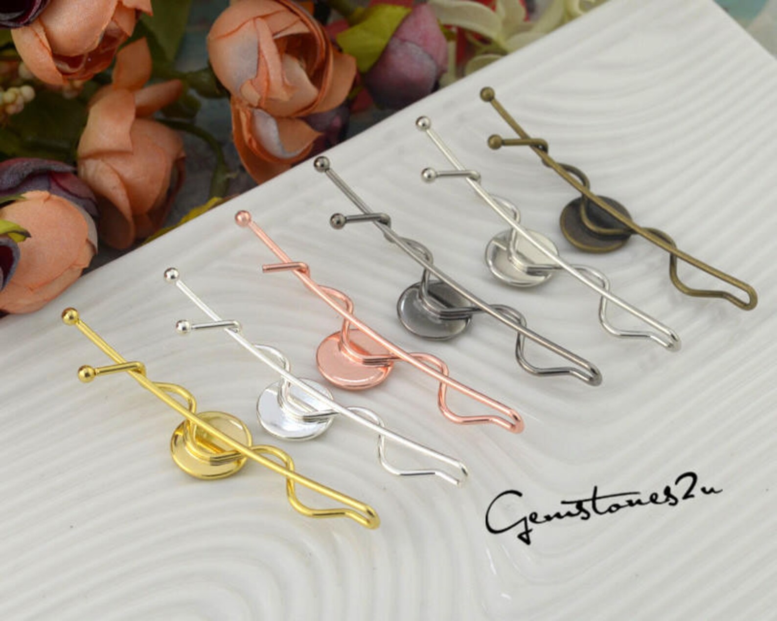 20pcs Cameo Setting Hair Pins, Wedding Hair Pins, Bridal Hairpins, Prom ...