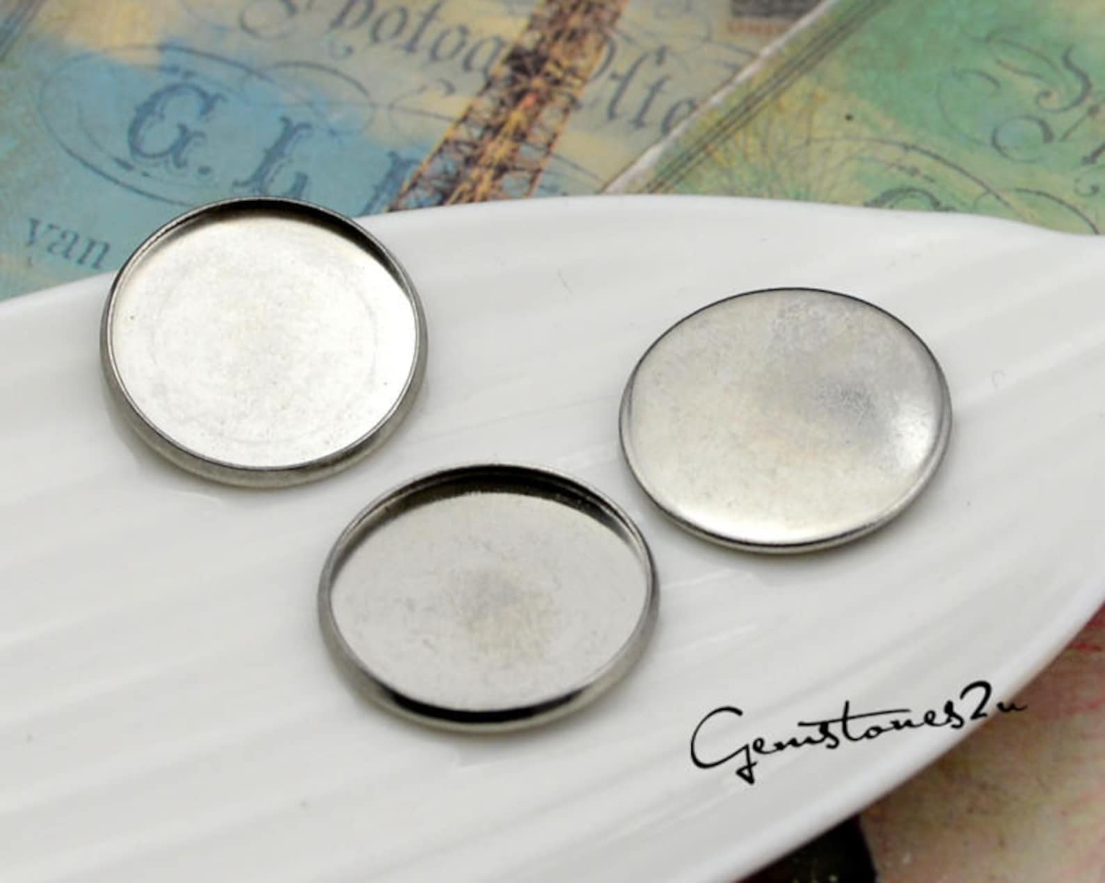 50pcs Stainless Steel Bezel Blanks Bezel Tray Setting Round - Etsy