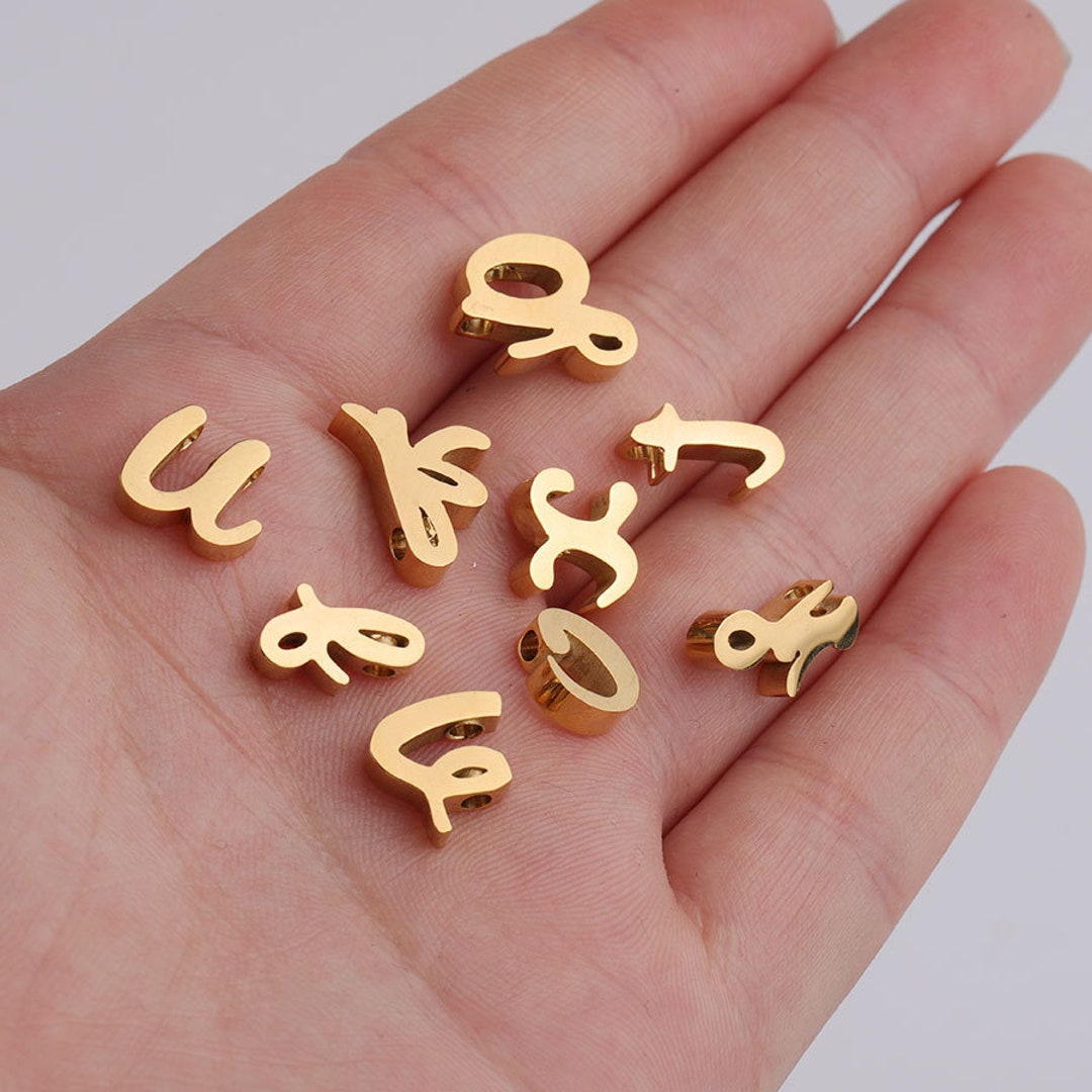 10pcs/asets A-Z Alphabet Charm,stainless Steel Letter Charms,steel ...