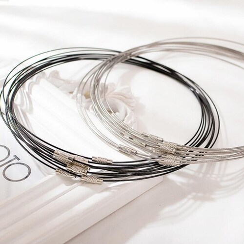 2pcs Stainless Steel Wire Necklace Ideal for Pendants and - Etsy