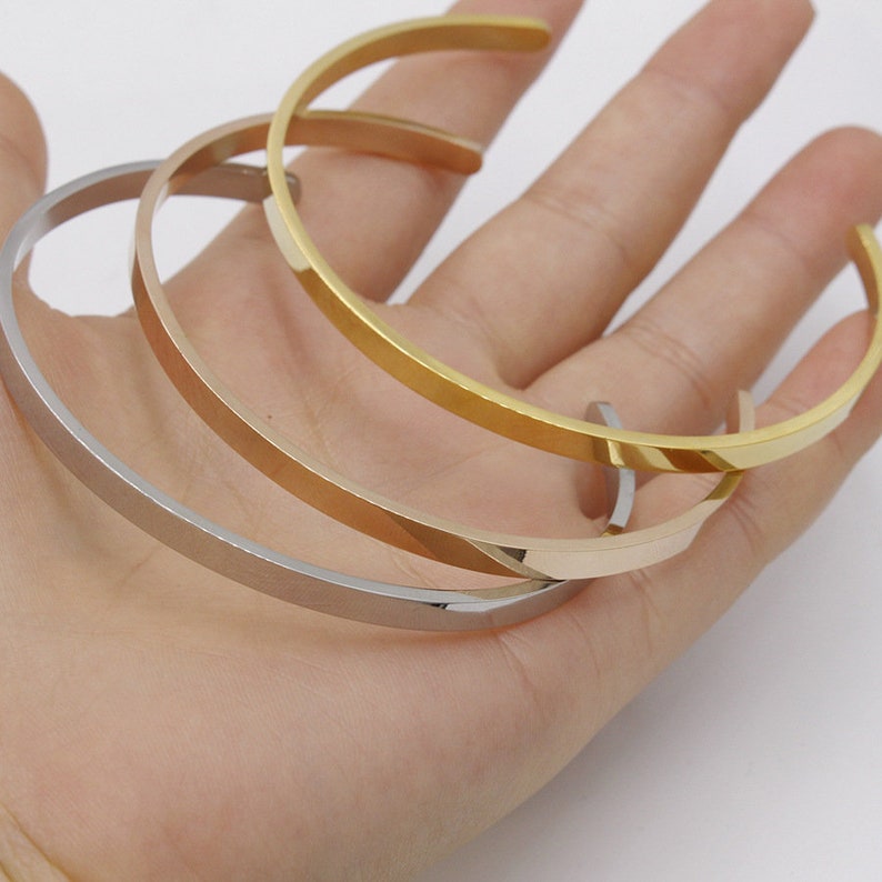 2pcs 4mm Stainless Steel Stamping Blank Bracelet Personalized - Etsy