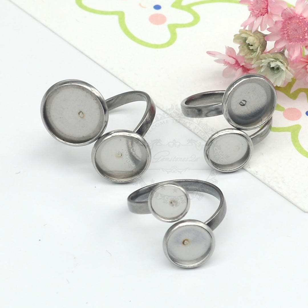 20pcs Stainless Steel Ring, Adjustable Ring Blanks, Stainless Steel ...