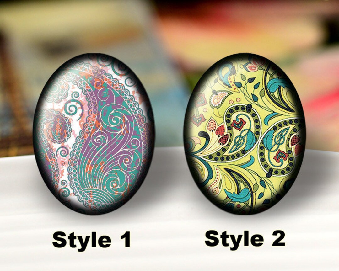 Handmade Glass Cabochons, Illustration Cabochons, Art Glass Cabochon ...
