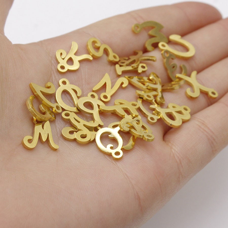 A Sets 1.2x12mm A-Z Alphabet Charm Stainless steel DIY | Etsy