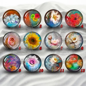 Flower Cabochons,glass Photo Cabochon,handmade Cabochons,glass ...
