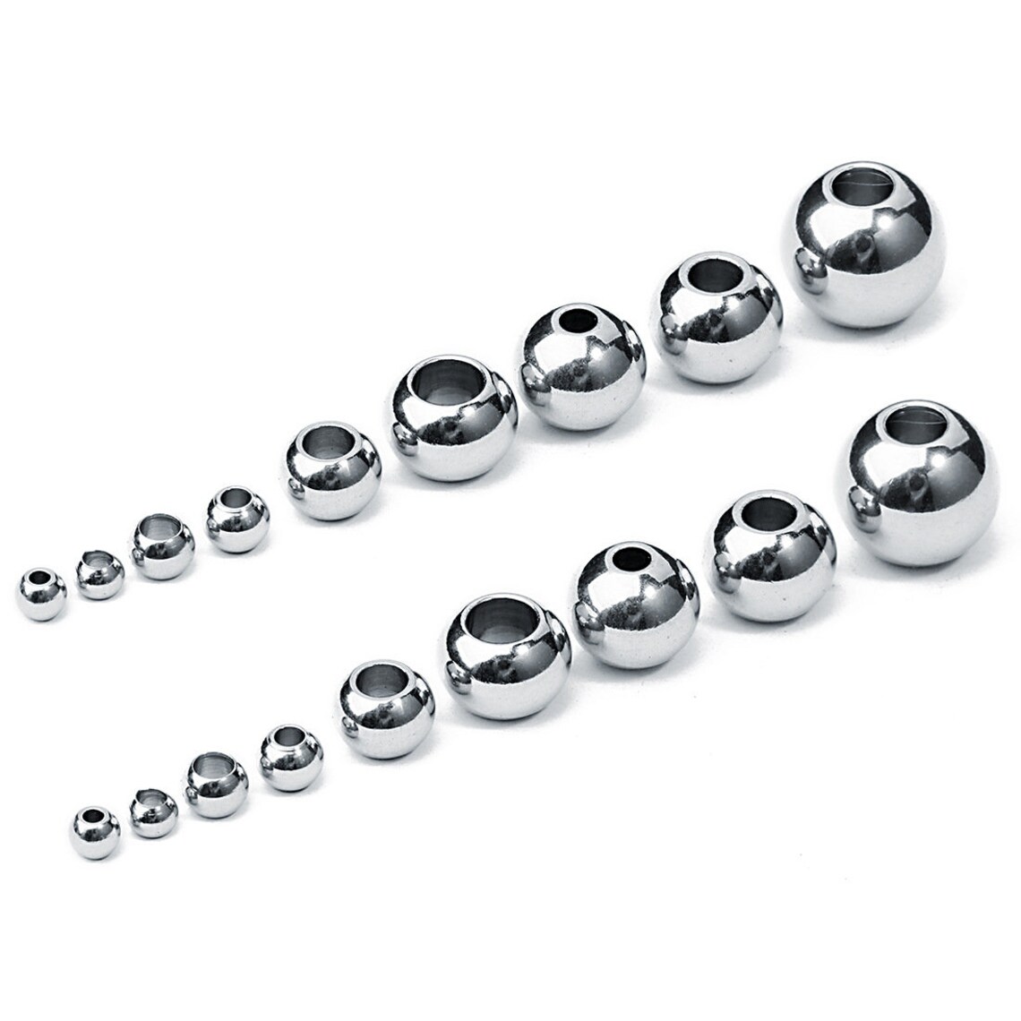 50pcs Stainless Steel Round Smooth Seamed Spacers Platinum - Etsy