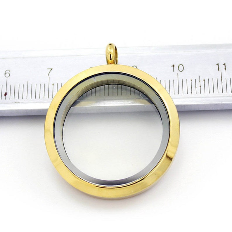 2pc 30mm Crystal Floating Memory Stainless Steel Locket Living | Etsy