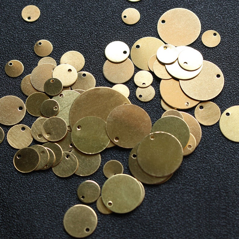 6-30mm Single Hole Raw Brass Blank Brass Flat Round Coins - Etsy