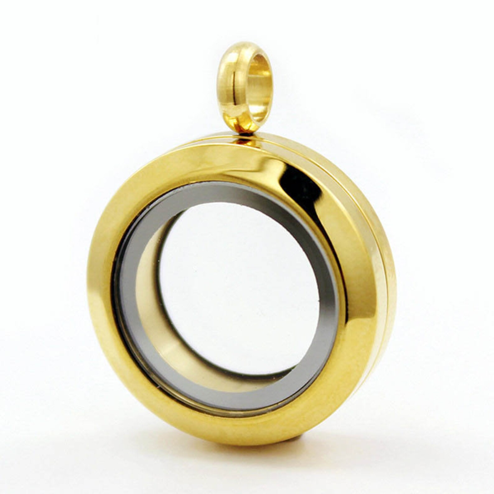 2pc 20mm Crystal Floating Memory Stainless Steel Locket Living - Etsy