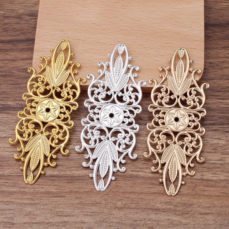 Filigree Findings 20pcs 35x87mm Filigree Leaf Pendant - Etsy