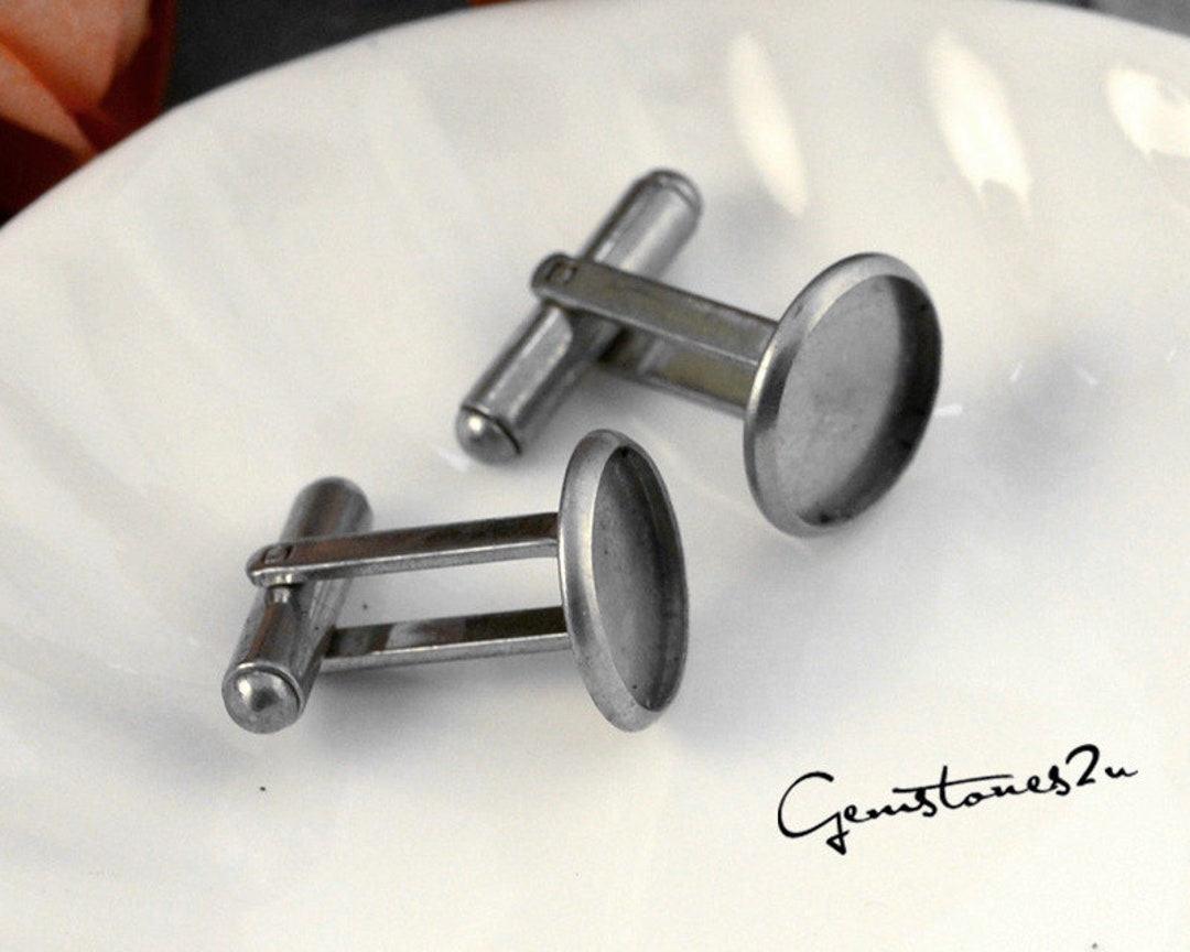 10pcs Stainless Steel Cuff Link Blanks, 10-20mm Cufflink Tray-bezel Tray Setting Stainless Steel ...
